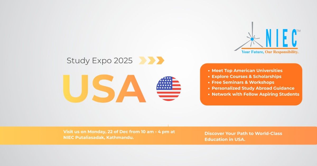 USA Study Expo 2025 - Free Entry - NIEC